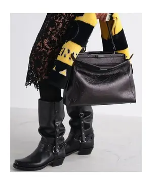 Fendi My Peekaboo Medium Crackled Leather Bag