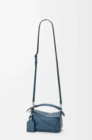 Loewe Mini Featherlight Puzzle Bag In Ostrich