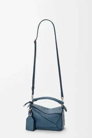 Loewe Mini Featherlight Puzzle Bag In Ostrich