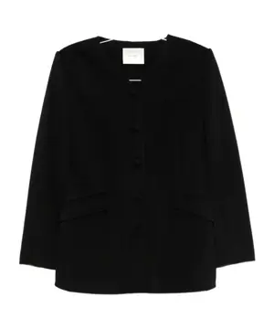 LISA YANG V-neck Single-breasted Coat