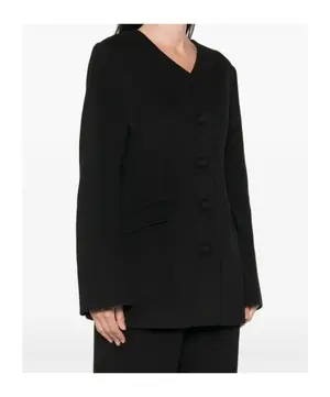 LISA YANG V-neck Single-breasted Coat