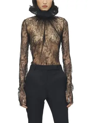 Alexander McQueen Long-sleeved Lace Top
