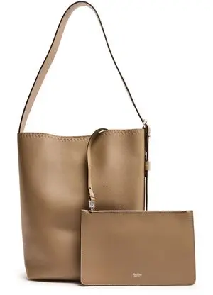 Max Mara Logo Grained Leather Bucket Bag