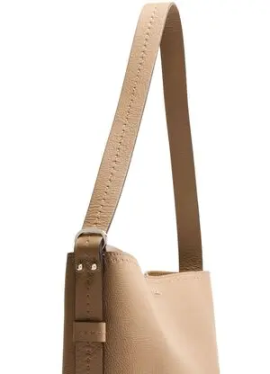 Max Mara Logo Grained Leather Bucket Bag