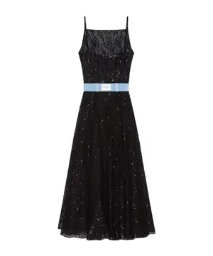 Givenchy Sliced Evening Dress In Lace And Sequins