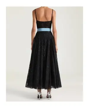 Givenchy Sliced Evening Dress In Lace And Sequins