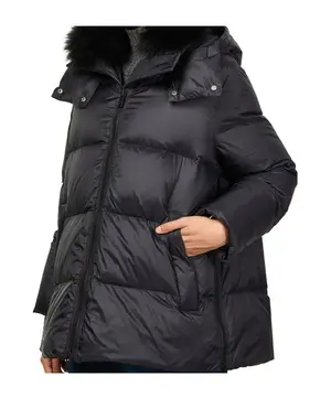 YVES SALOMON Hooded Puffer Jacket With Fox Fur Collar
