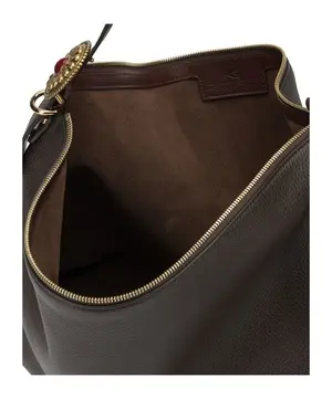 Etro Logo-lettering Grained-leather Shoulder Bag