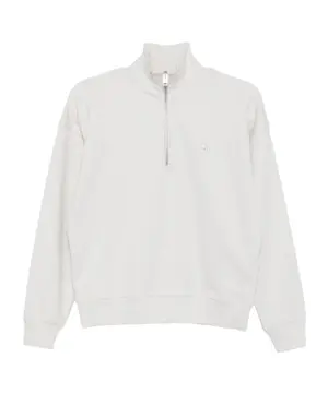 Maison Kitsuné Quarter-zip Fox Patch Sweatshirt - Cloud Grey