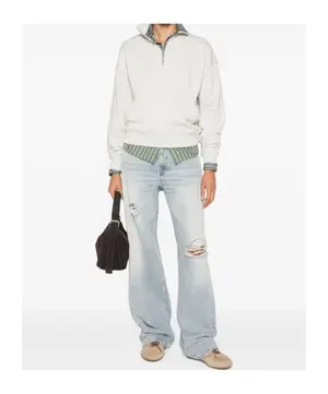 Maison Kitsuné Quarter-zip Fox-patch Sweatshirt