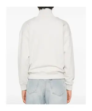 Maison Kitsuné Quarter-zip Fox Patch Sweatshirt - Cloud Grey