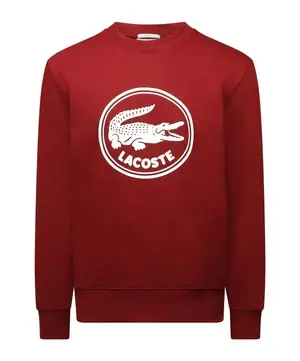 Lacoste Crewneck Sweatshirt With Iconic Crocodile Emblem - No