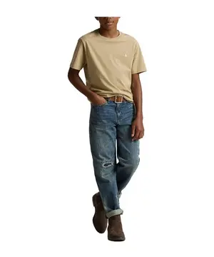 Polo Ralph Lauren Short Sleeve Crewneck T-shirt With Embroidered Logo - Nude