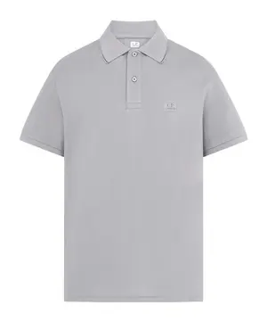 C.P. COMPANY Cotton Shortsleeve Polo Shirt - Gray