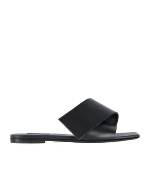 Givenchy Sliced Square Flat Sandals In Leather