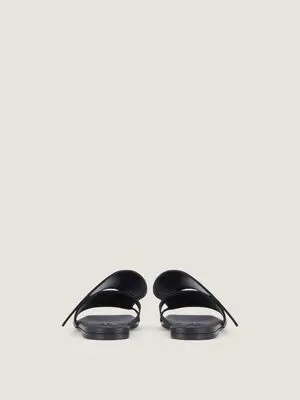 Givenchy Sliced Square Flat Sandals In Leather