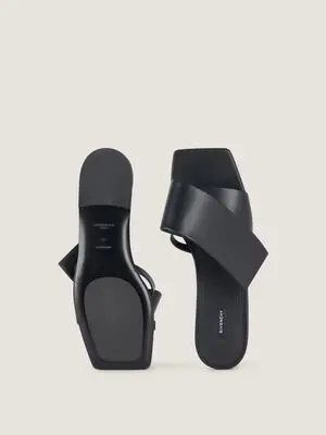 Givenchy Sliced Square Flat Sandals In Leather