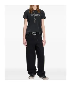 ANN DEMEULEMEESTER Slogan-print Washed-out T-shirt