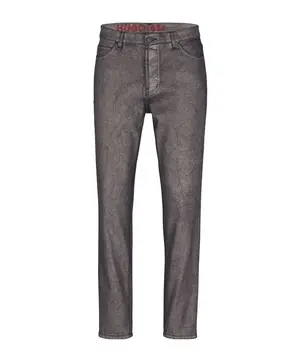 Hugo Boss Solid Color Tapered Fit Slim Jeans - Black