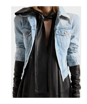 7 For All Mankind Faux Leather Ruffle Dress