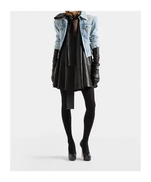 7 For All Mankind Faux Leather Ruffle Dress