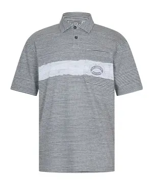 C.P. COMPANY Shortsleeve Striped Polo Shirt - Gray