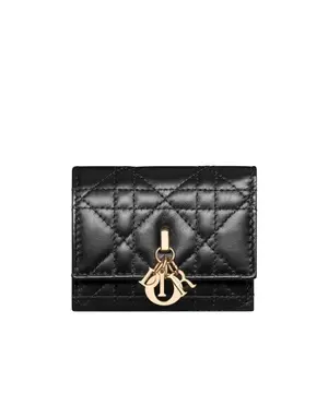 Dior Hibiscus L-zip Wallet - Black