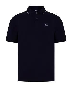 C.P. COMPANY Solid Color Polo Shirt - Black