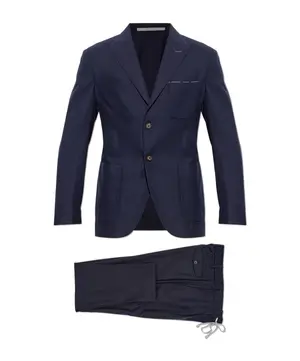 Eleventy Single-breasted Suit And Trousers Two-piece Set - Navy Blue