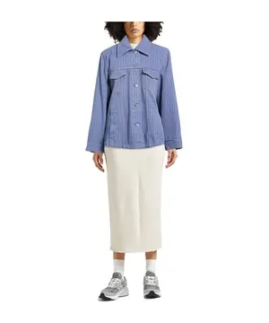 GANNI Striped Denim Jacket