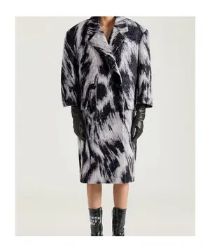 Givenchy Coat In Wool Jacquard With Animal Print