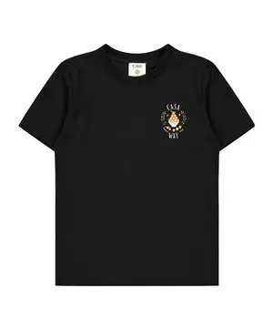 Casablanca Printed Cotton T-shirt - Black