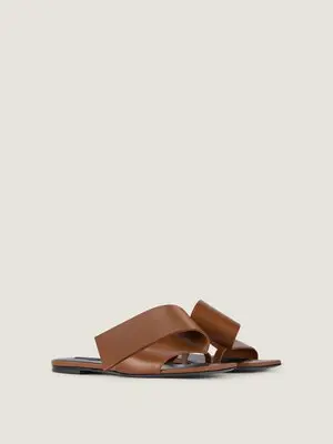 Givenchy Sliced Square Flat Sandals In Leather