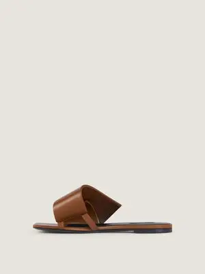 Givenchy Sliced Square Flat Sandals In Leather