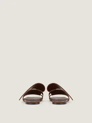 Givenchy Sliced Square Flat Sandals In Leather