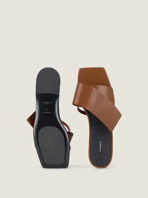 Givenchy Sliced Square Flat Sandals In Leather