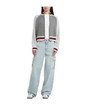 Guess Standcollar Zipup Knit Jacket - Green