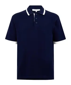 Maison Kitsuné Shortsleeve Polo Knit Sweater - Black