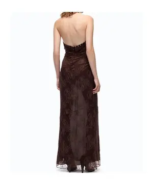 Pinko Lace-overlay Halterneck Maxi Dress