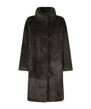 Herno Faux Fur Stand-collar Coat