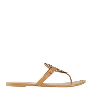 Tory Burch Embellished Leather Flip-flops