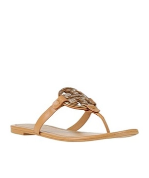 Tory Burch Embellished Leather Flip-flops