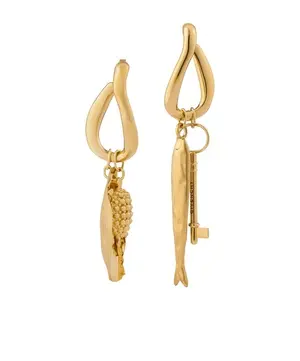 Givenchy Lucky Charms Asymmetric Earrings In Metal - Aureus