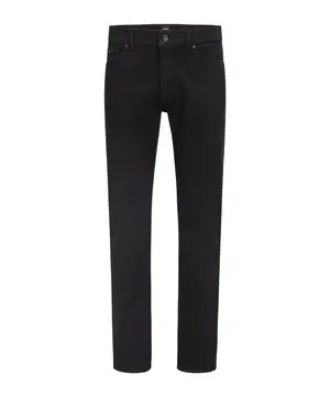 Hugo Boss Solid Color Straight Leg Jeans - Black