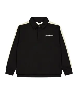 Palm Angels Long Sleeve Polo Shirt With Contrast Sleeves