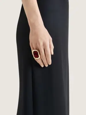 Givenchy Sculptural Crystal Ring In Metal And Crystal
