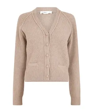 Victoria Beckham Colored Vneck Cropped Knit Cardigan