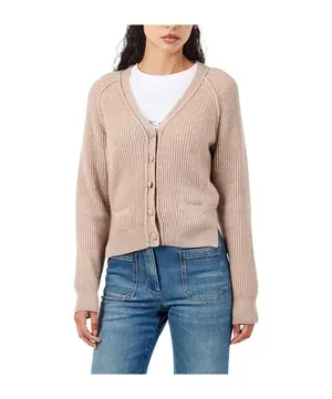 Victoria Beckham Colored Vneck Cropped Knit Cardigan