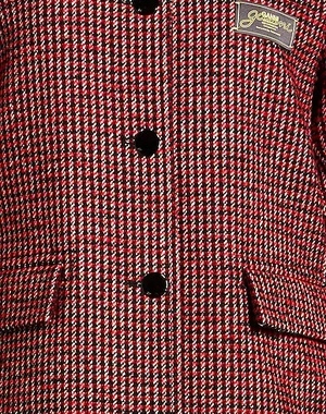GANNI Single-breasted Houndstooth Wool Coat