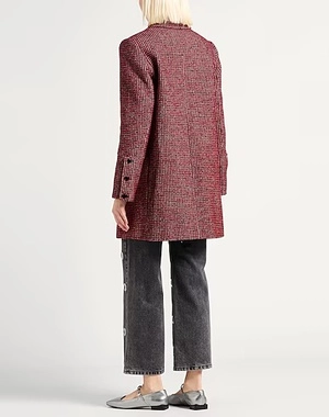 GANNI Single-breasted Houndstooth Wool Coat